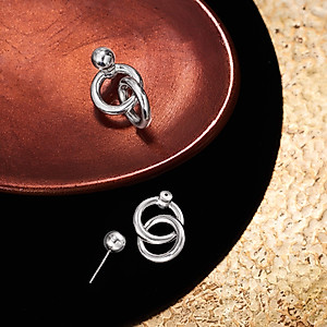 Ross-Simons Italian Sterling Silver Interlocking-Circle Front-Back Earrings