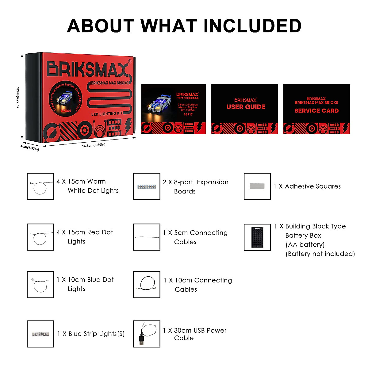 BRIKSMAX Led Lighting Kit for LEGO-76917 2 Fast 2 Furious Nissan Skyline GT-R (R34) - Compatible with Lego Building Blocks Model- Not Include Lego Set