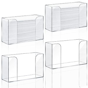 Pack of 4 Paper Towel Dispenser Countertop Acrylic Folded Paper Towel Holder, 11.4''W x 4.2''D x 6.7''H, Clear Guest Napkin Dispenser for Z-fold C-fold Multi-fold Paper Towels