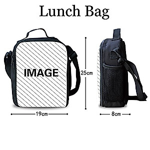 Showudesigns Shark Backpack for Boys with Lunch Box Set Elementary Kids Bookbag Student Primary School Bag and Lunchbag Small Pencil Case 3 Pcs Blue