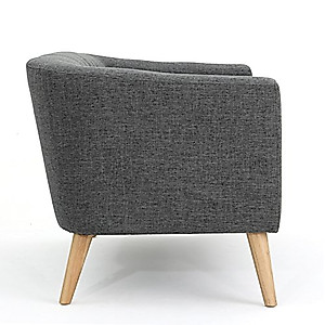 Christopher Knight Home Bridie Mid-Century Modern Loveseat, Grey Fabric