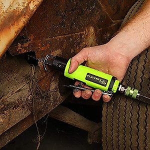 Flexzilla Pro Reciprocating Mini Air Saw Kit, with 3/8″ x 6′ Whip Hose w/Ball Swivel, and Flexzilla Pro High Flow Couplers and Plugs - AT8565FZ