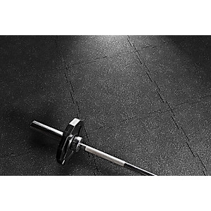 Genaflex Lite Rubber 8mm Interlocking Tiles for Gym Flooring, Exercise Equipment, Exercise Areas - 20" X 20" (Tan/Black, 100 Tiles - 270 Sq. Ft.)