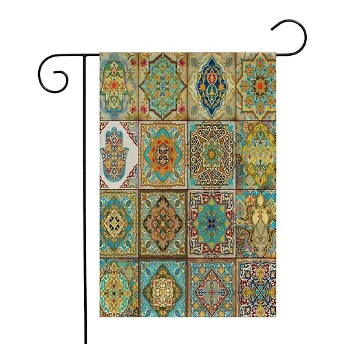 Double-sided garden flag Mandala Talavera Mexican Tiles Outdoor Flag Garden Flag Yard Outdoor Decoration （12×18in）.