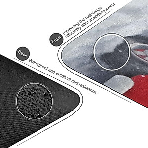 GOODOLD Red Truck Farm Christmas Yoga Mat, 71 x 26 Inch Non-slip Yoga Mats Folding Travel Exercise Mat Indoor Outdoor Gym Pilates with Storage Bag for Women Men