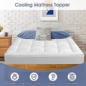 MIROUT Mattress Topper Queen Size, Extra Thick Cooling Mattress Pad Cover with 8-21 inch Deep Pocket, 3D Snow Down Alternative Fill Pillow Top