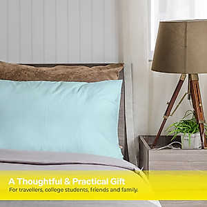 Spasilk Pure Silk Pillowcase, Charmeuse Silk Pillowcase, Hypoallergenic Pillowcase, King Sized, Aqua