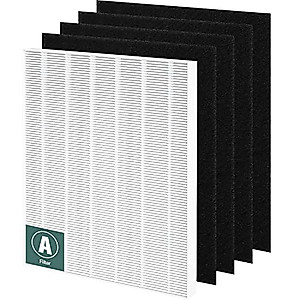115115 Replacement Filters A for Winix PlasmaWave Air Purifier C535, 5300-2, 6300-2, 5300, 6300, P300, AM90, 9000, 5000, 5000B, C909, 9800, 1 True HEPA Size 21 Filter + 4 Activated Carbon Pre-Filters
