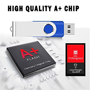 20PCS 4GB Bulk Flash Drives EASTBULL USB 2.0 Metal 4GB Flash Drive Bulk Thumb Drive Pack Swivel USB Drives Pack (Blue 20Pack)