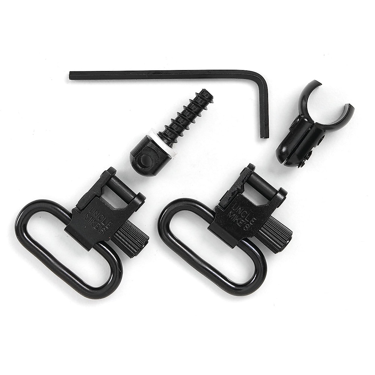 Uncle Mike's Quick Detachable .22 Tube Magazine Magnum Band Sling Swivels (Blued, 1-Inch Loop), Black