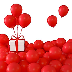 KALOR Red Balloons,100 Pcs 5 Inch Mini Matte Latex Balloons for Balloon Garland Arch, Birthday Decoration, Wedding Party, Baby Shower Decorations