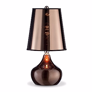 OK Lighting OK-818CP Luster Metallic Cappuccino 3-Way Table Touch Lamp, 9.25" x 9.25" x 18", Brown, Espresso
