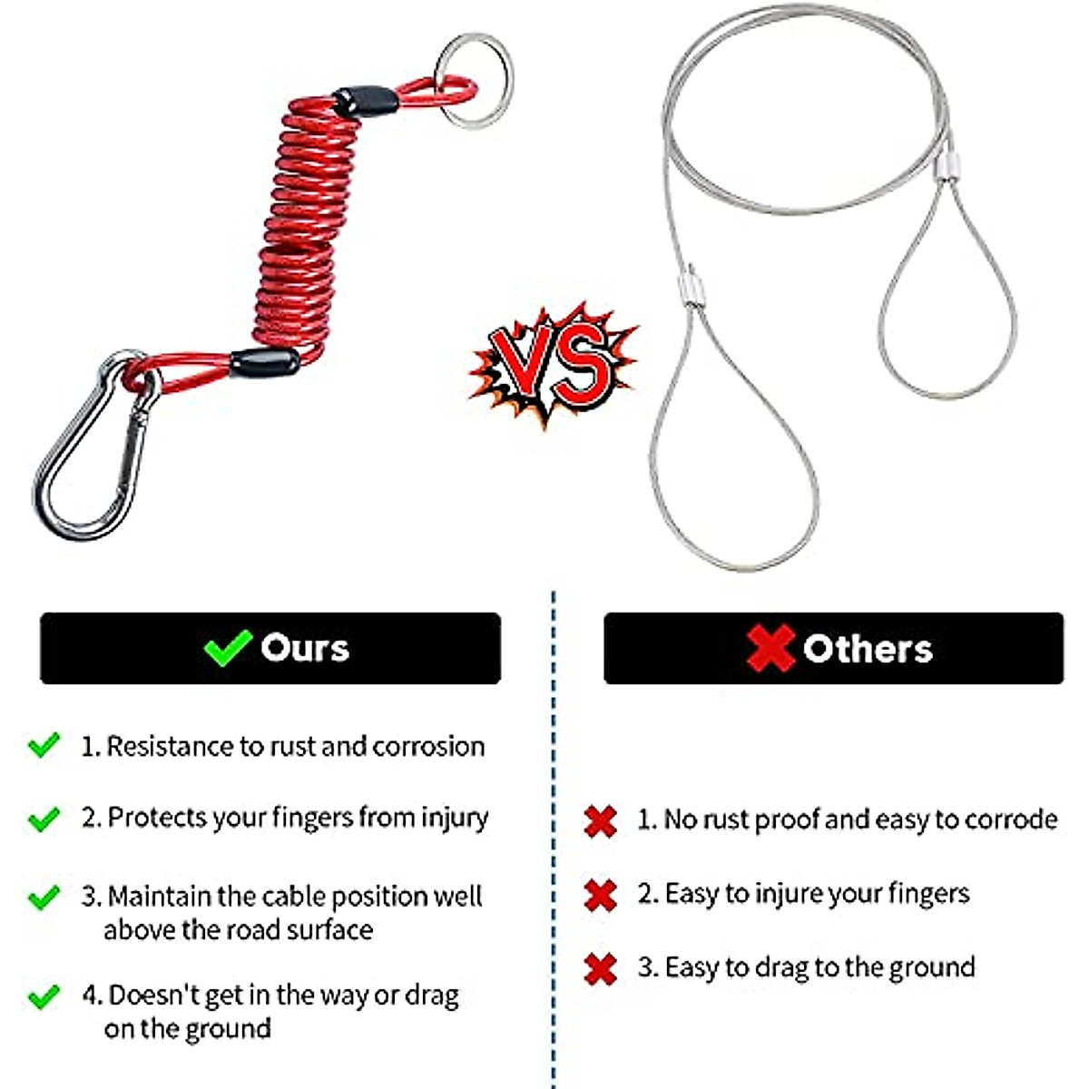 Trailer Breakaway Switch, Huazu 4ft Breakaway Coiled Cable with Electric Brake Switch for RV Towing Trailer