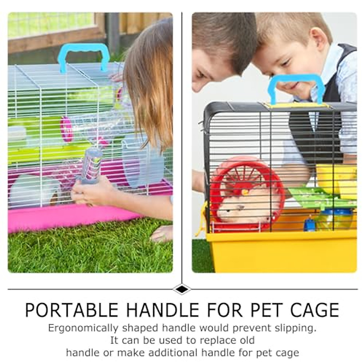 POPETPOP 10pcs Cage Handle Replacement Tray for Dog Crate Chinchilla Cage Bird Cage Accessories Bird Accessories for Cages Animal Crate Cage Lifting Handle Travel Heavy Plastic