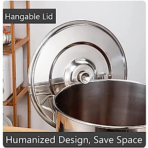 ANSNAL Stainless Steel Pasta Cooker Insert Set, Commercial Stock Pot with Pasta Pot and Insert Strainer Steamer Basket for Home Kitchen Restaurant Cookware, 4 Holes