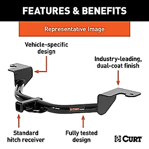 CURT 113563 Class 1 Trailer Hitch with Ball Mount, 1-1/4-In Receiver, Fits Select Mazda 6, Black