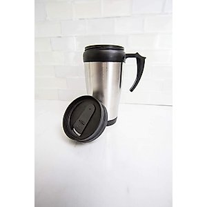 Home Basics VF00178 Stainless Steel Travel Coffee Mug, Silver