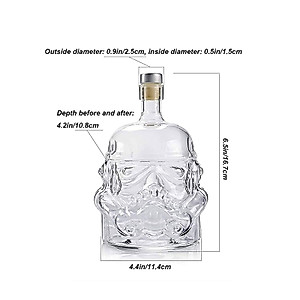 Transparent Creative Whiskey Decanter Set with 2 Glasses, Flask Carafe,Whiskey Carafe for Wine,Scotch,Bourbon,Vodka,Liquor - 750ML