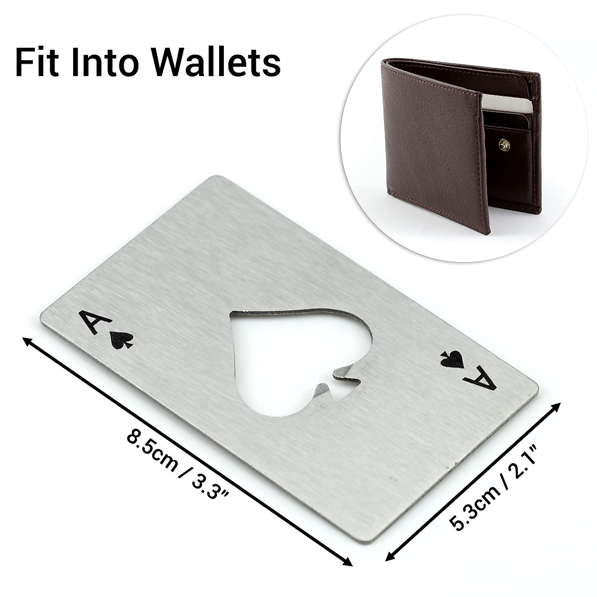5 Pieces Casino Bottle Opener Stainless Steel Ace Bottle Opener Cards Poker Card Bottle Openers Credit Card Size Beer Bottle Cap Opener for Your Wallet