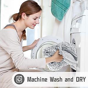 Yimobra Bath Rug Mat, 32 x 20, Soft Shaggy Non-Slip Chenille Bathroom Rugs, Large Size, Super Absorbent and Thick, Machine Washable Bathroom mat, Tub and Shower, Home Decor Accessories, Silver