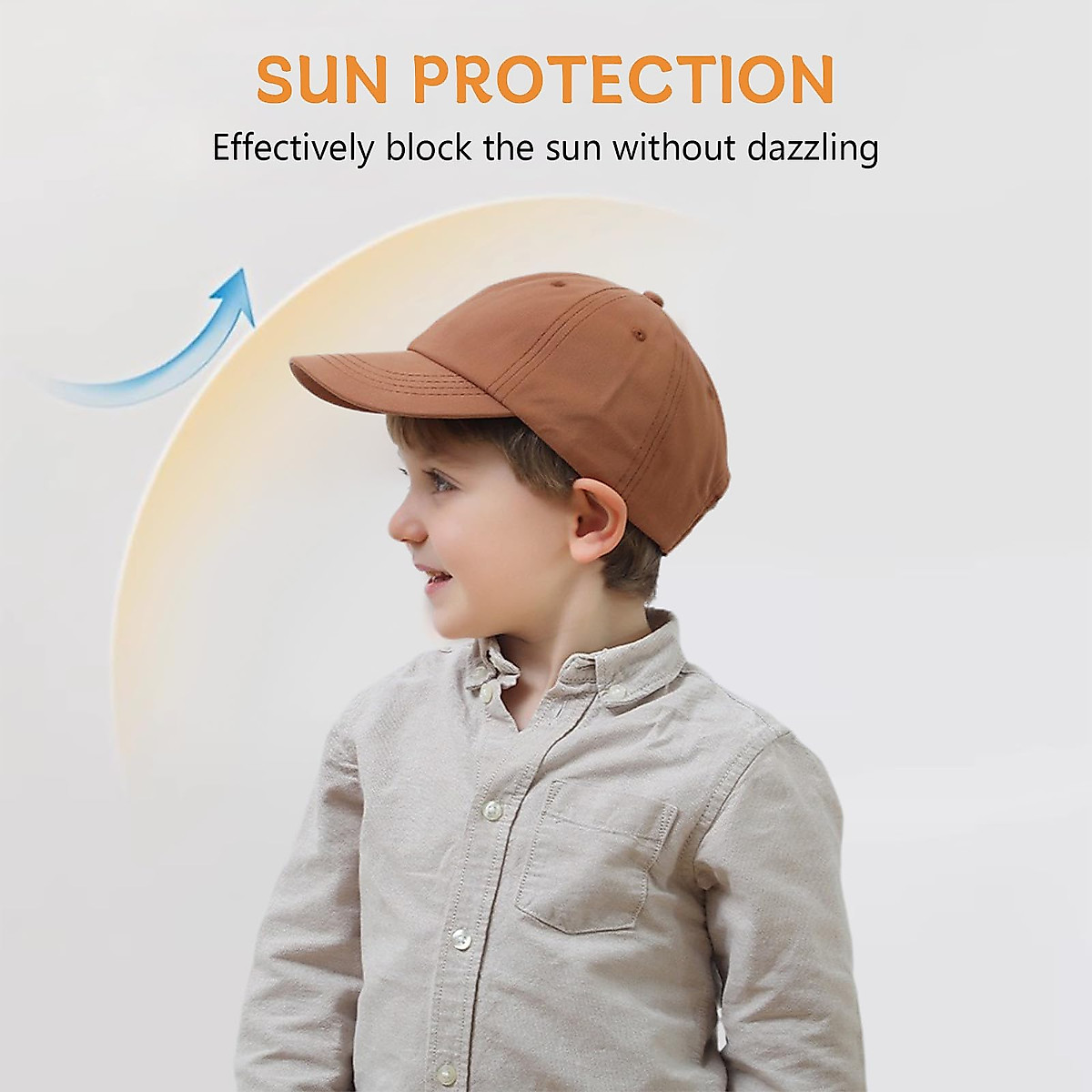 Summer Baby Boy Baseball Hat Kids Girl Hat Cotton Toddler Sun Hats for Boys 6M-10Y (Brown, 48cm)