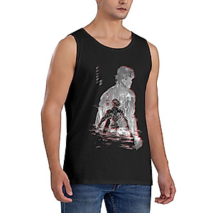 Anime Baki The Grappler Baki Hanma Tank Top Men's Summer Sleeveless Tee Casual Running Workout Sport Vest Black