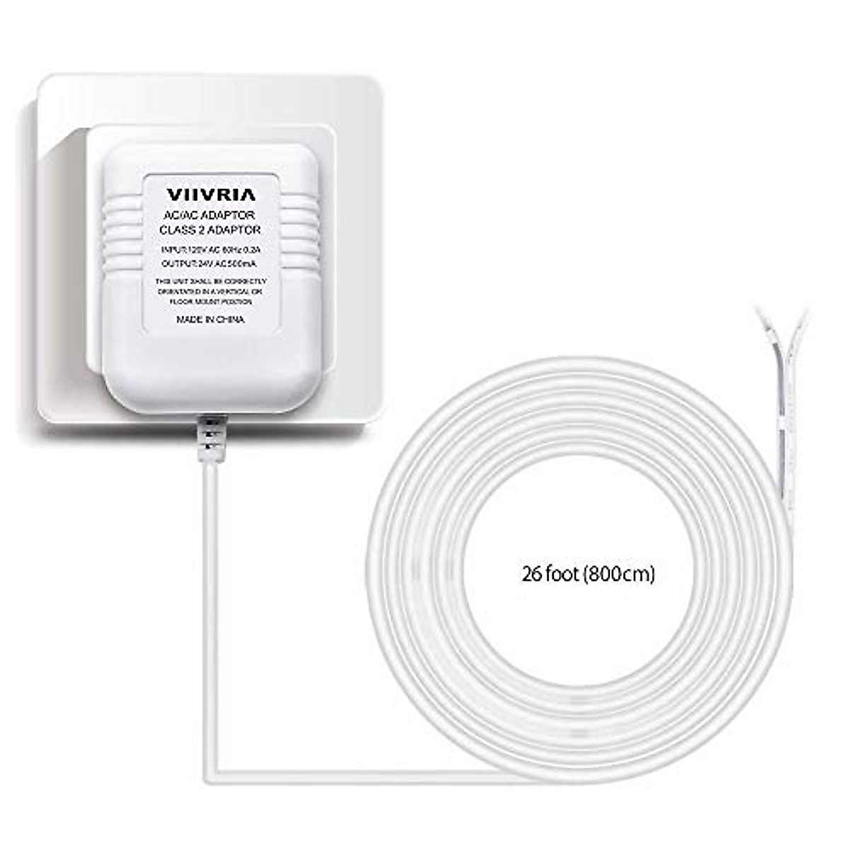 24 Volt Transformer, C Wire Adapter Thermostat, Competible with All Versions of Ring Doorbell and Thermostat for Nest Ecobee, Sensi and Honeywell, 315" Long Cable 24V Transformer