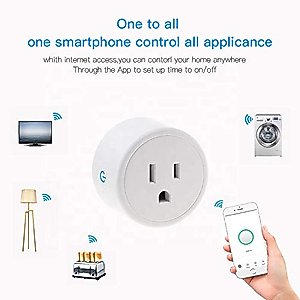 Smart Plug Compatible with Alexa, Google Assistant, IFTTT for Voice Control, Mini Smart Outlet Home Automation Modules, No Hub Required, Supports 2.4GHz Network Only,