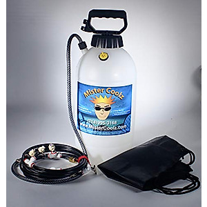 Mister Coolz Outdoor Mister 2 Gallon, Hand Pump with Carry Bag. 1/4" Outdoor Mist Cooling, Water Spray Mist Cooling, Outdoor Cooling System for Pets, Gardens, Patios, Parks, Backyard Cooling