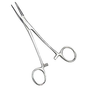 Chi-buy Pets ears/nose hair Puller Straight & Curved full serrated, stainless steel Home Hemostat Locking Forceps, Professional pet grooming tool for cats & dogs 2pcs set