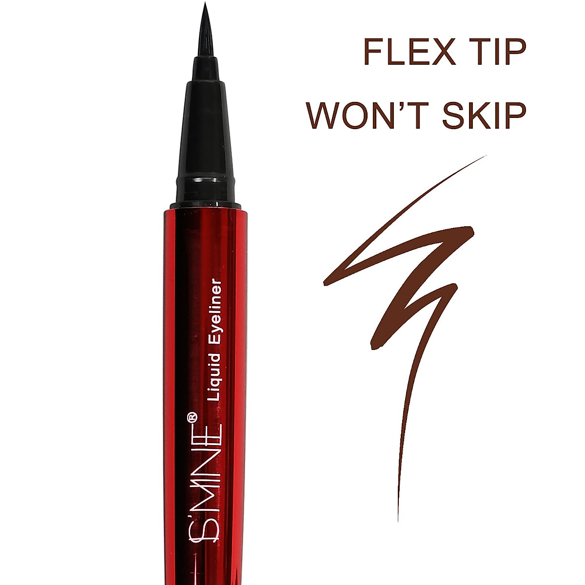 ISMINE Professional Matte Vegan smudge proof Eyeliner, Makeup liner Easy Liquid Pen No-Skip Eyeliner, Waterproof Formula, Long lasting Liquid Eyeliner Brown