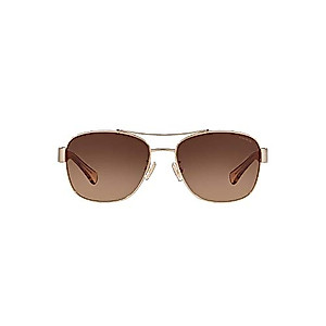 COACH Womens Sunglasses (HC7064) Gold/Brown Metal - Non-Polarized - 56mm