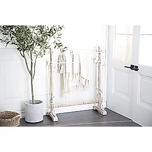 Deco 79 Wood Scroll 4 Shelf Quilt Rack, 34" x 14" x 40", Light Brown