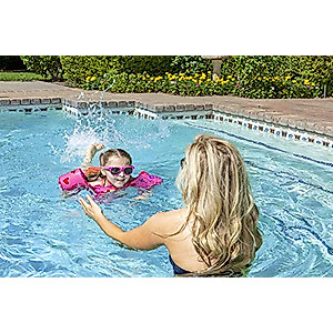 Poolmaster Learn-To-Swim Lil' Splashers Swimming Pool Float Training Aid Swim Vest and Arm Floaties, Pink