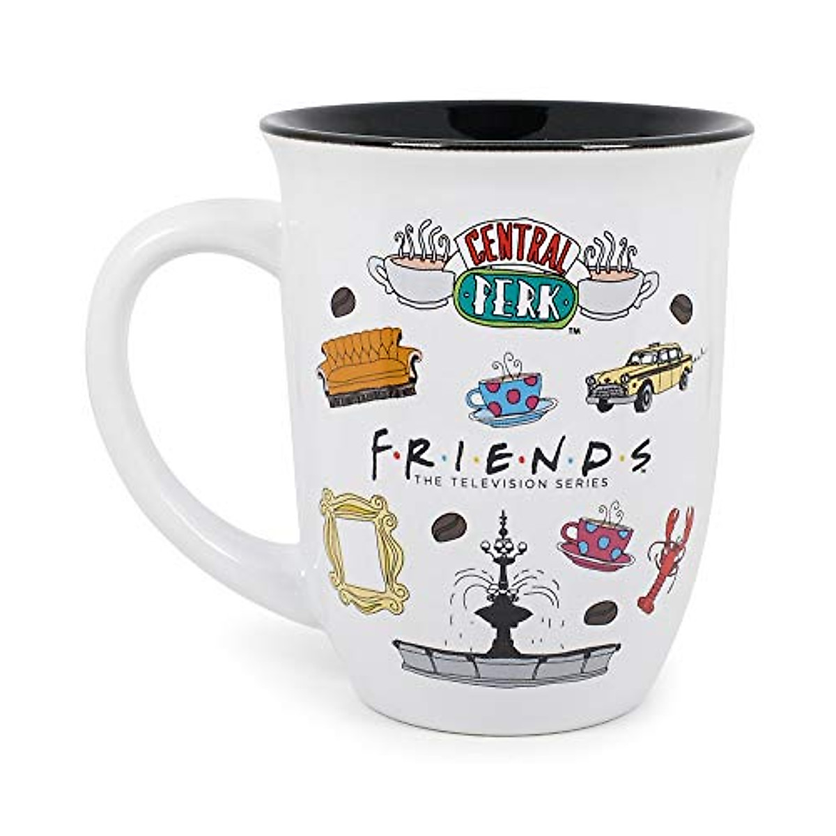 Silver Buffalo Friends Central Perk Logo Wide Rim Ceramic Mug, 16 Ounces