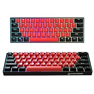 KRAKEN KEYBOARDS BRED Edition Kraken Pro 60 | Black & Red 60% HOT SWAPPABLE Mechanical Gaming Keyboard for Gaming On PC, MAC, Xbox and Playstation (BRED | Silver Switches)