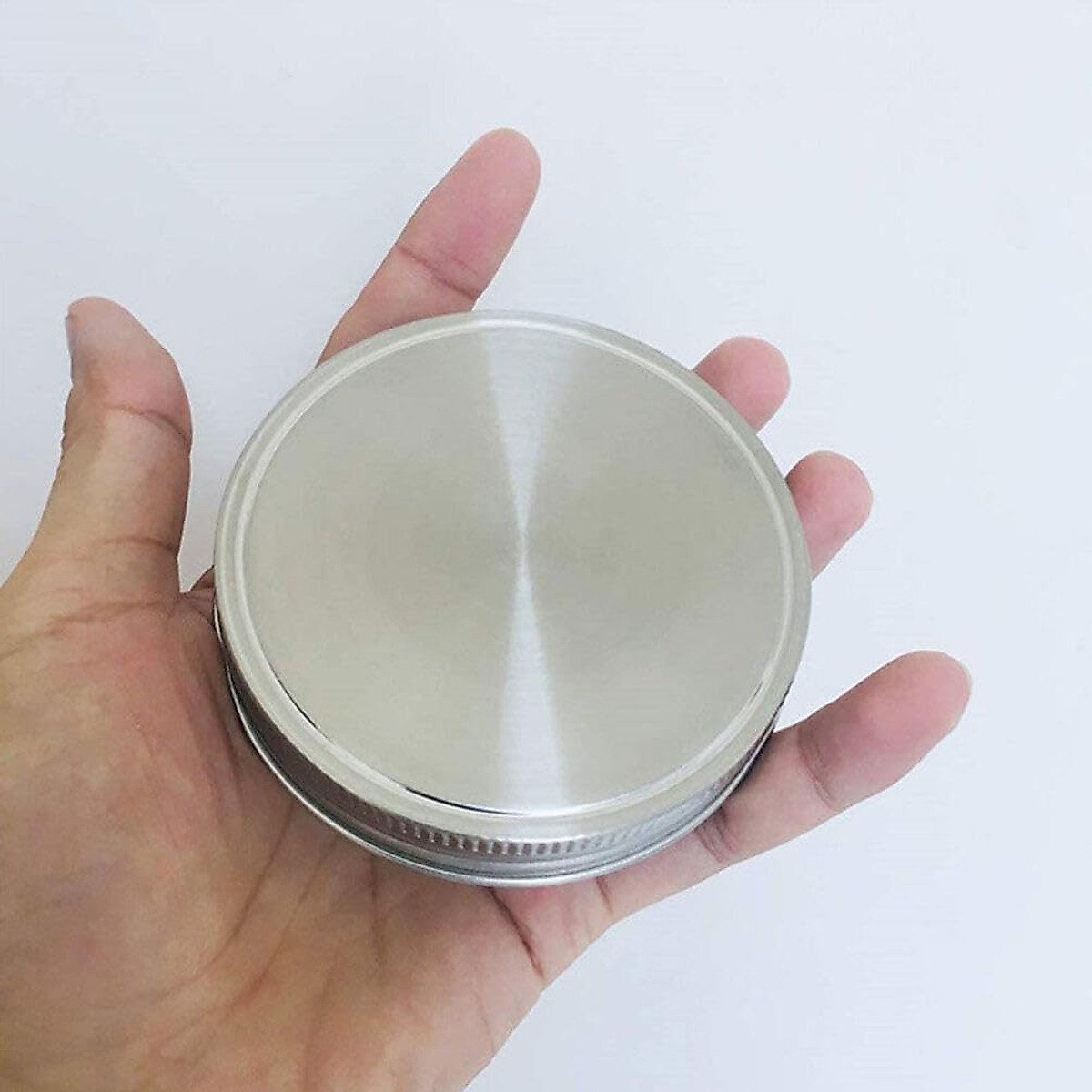 Yardwe Tiered Dessert Stand 6pcs Mason Canning Jar Lids Regular Mouth Reusable Leakproof Split-type Silver Lids with Silicone Seals for Food Storage Airtight Canning Jar Cap Cover