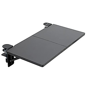 VIVO Clamp-on 24 x 12 inch (14 Including Clamps) Desk Extender, Foldable Keyboard Tray, Table Mount for Sit Stand Desks, Black, DESK-EXT24