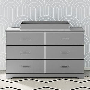 Storkcraft Nest Changing Table Topper (Pebble Gray) - GREENGUARD Gold Certified, Designed to Fit Storkcraft Nest Changing Pad, Designed to Fit Storkcraft Alpine, Brookside, Crescent 6 Drawer Dressers