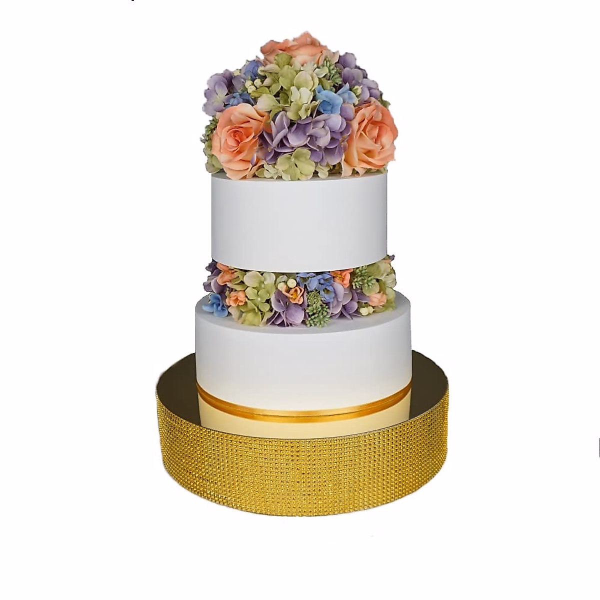 BLISS & DANE Bling Wedding Cake Stand (12 inch Round, Gold), Mirror Top, Rhinestones I Wedding Centerpiece I Table Decor I Cupcake Stand I Dessert Riser I Wedding Favors I Party Tray