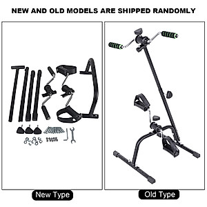 Compact Exercise Bike, Pedal Exerciser Bike Hand Arm Leg and Knee Peddler Adjustable Fitness Equipment for Seniors Elderly Home Pedal Exercise Bike for Total Body