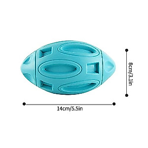 KSHQU # Pet Dog Toy Ball Dog Toy Durable Rugby Teeth Grinding Sound Dog Toy (Sky Blue, A)
