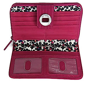Vera Bradley RFID Turnlock Women's Wallet, Passion Pink, 21952