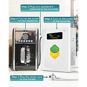 Step Down Transformer 220v to 110v Voltage Converter 2000w, No Noise, Ten Protection Functions, Suit for Juicer, Toaster, Chocolate Machine and Other US Appliances Used in Europe
