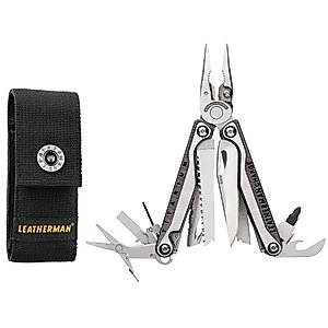 Leatherman Charge Plus TTi - Titanium multi-tool with all locking tools including knives, pliers, saw and screwdriver, camping and fishing tool made in the USA, in stainless steel