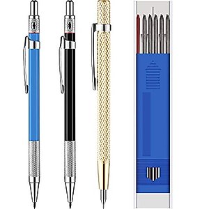 Outus Carpenter Pencils with Marker Refills and Carbide Scriber Tool for Glass, Ceramics, Hardened Steel (15 Pieces)