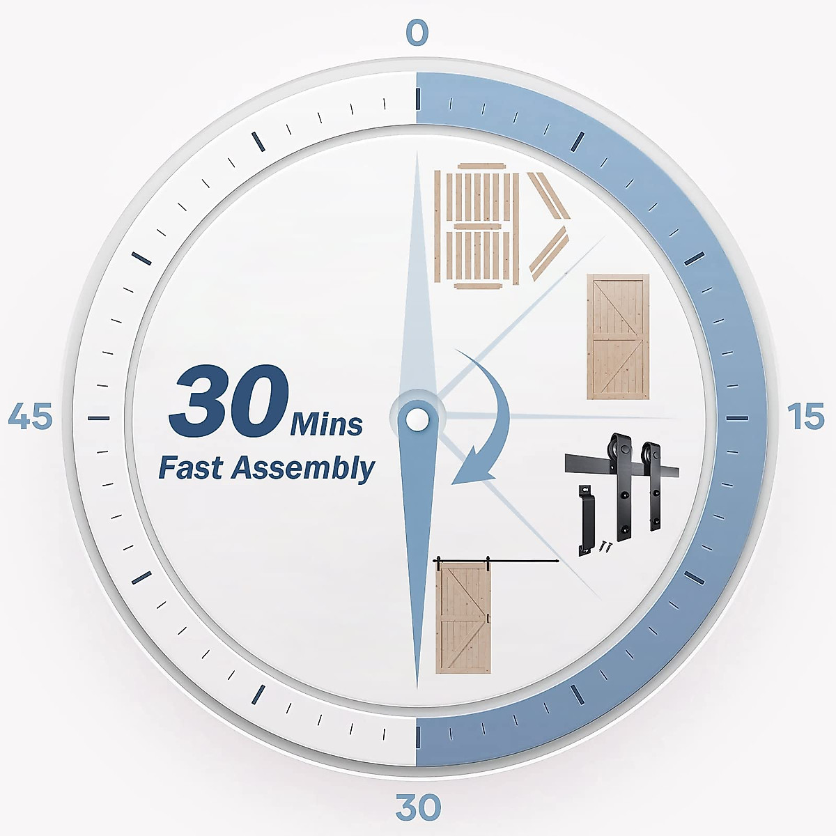 FREDBECK 42in x 84in Wood Barn Door with 7FT Barn Door Hardware Kit Included K Shape Solid Spruce Wood Panel Need to Assembly