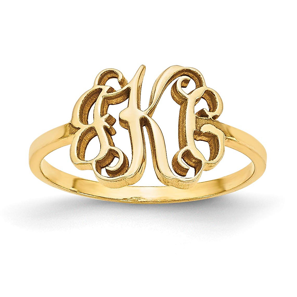 10KY Polished Monogram Ring