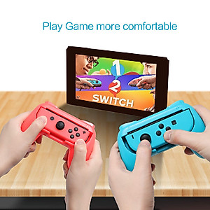 HEATFUN Switch Joy Con Grips, Comfortable Switch Joy Con Controller Grips - Blue and Red