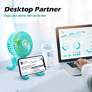 OPOLEMIN Fan for Stroller, Portable Car Fan Baby with Flexible Tripod, Baby Fan Car Seat, USB or Battery Powered Fan Carseat Baby, Portable Stroller Fan Clip On for Baby, Fan for Peloton Bike